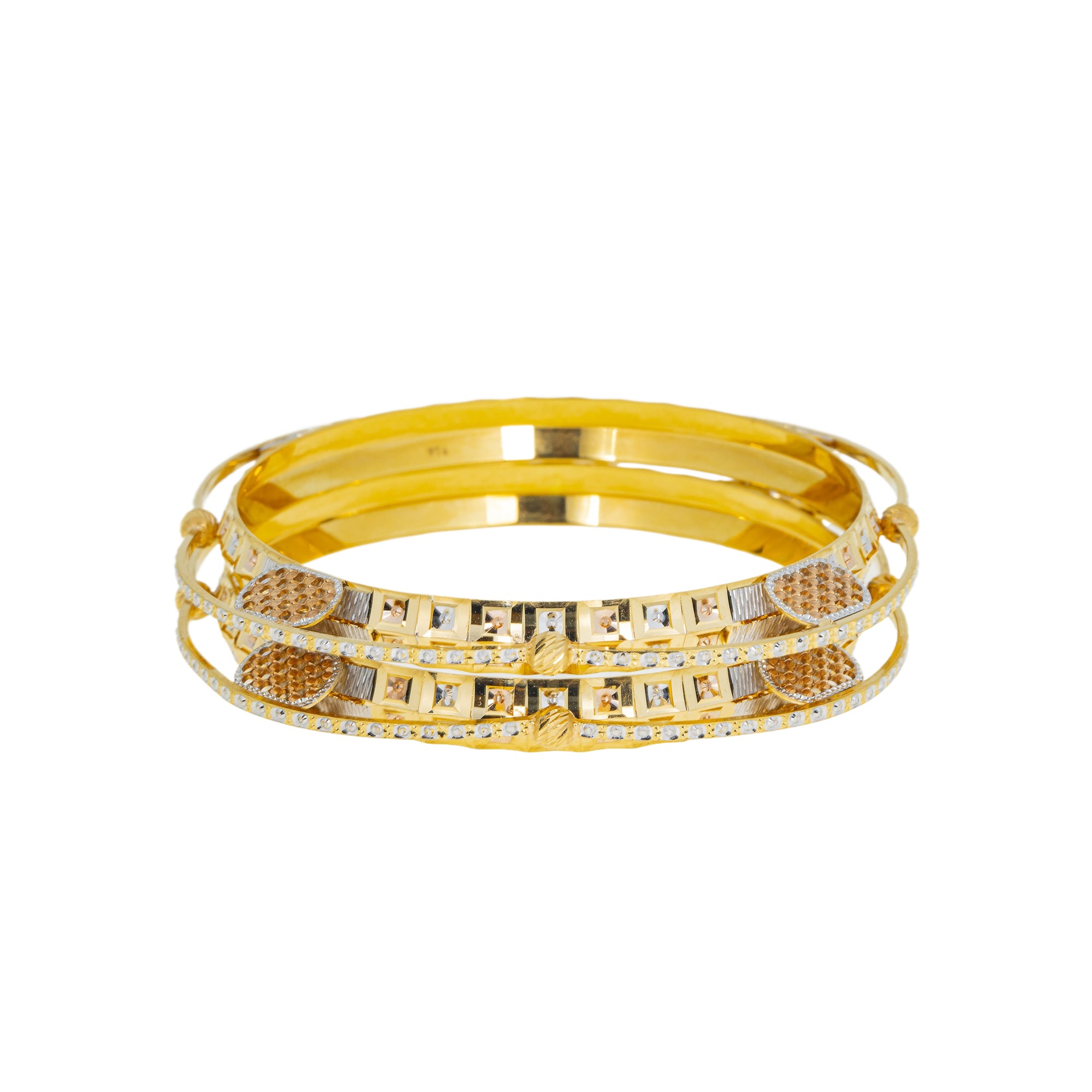 22K Multi-Tone Gold Bangle Set of 2 (52.2gm) – Virani Jewelers