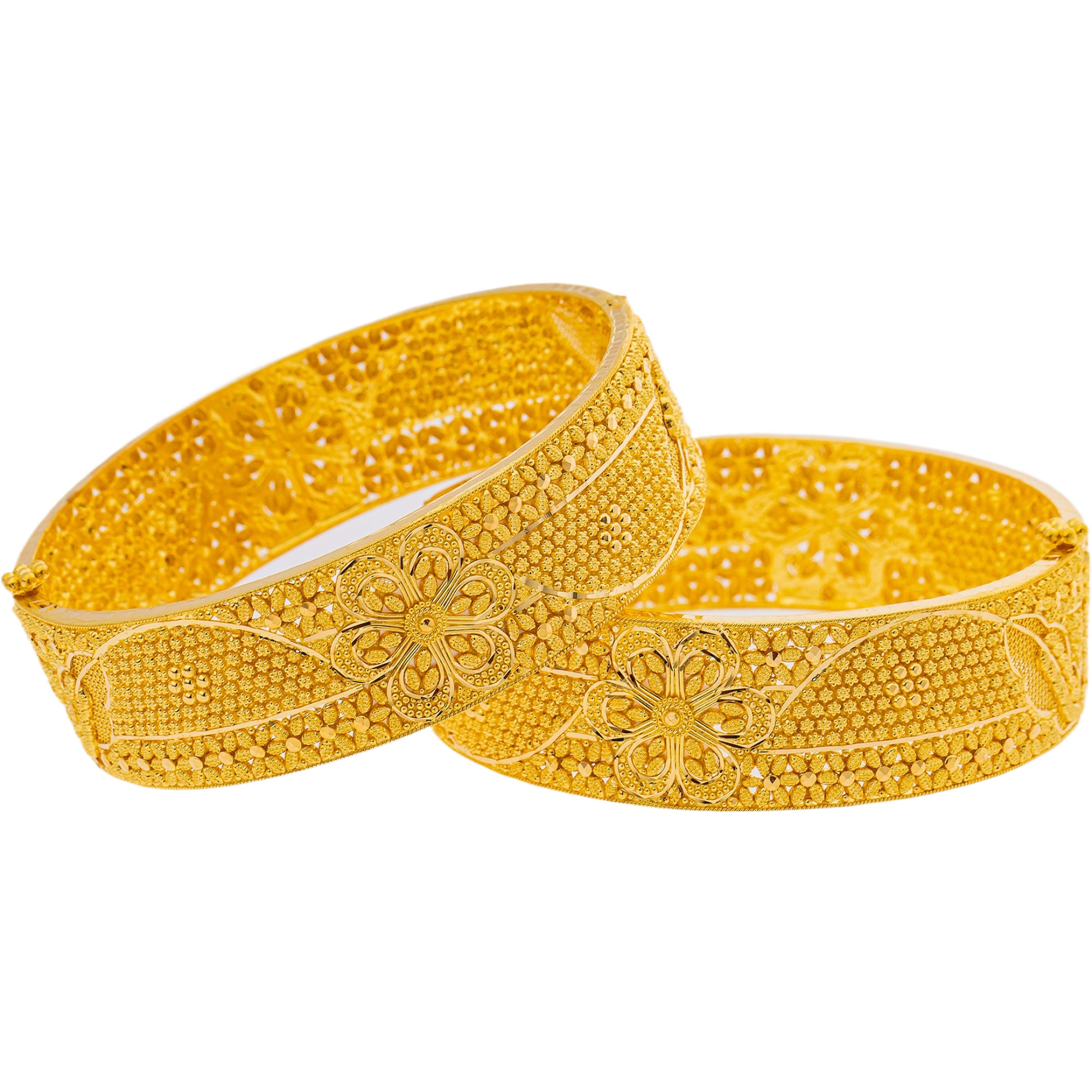 22K Yellow Gold Adjustable Bangle Set of 2 (71.2gm) – Virani Jewelers