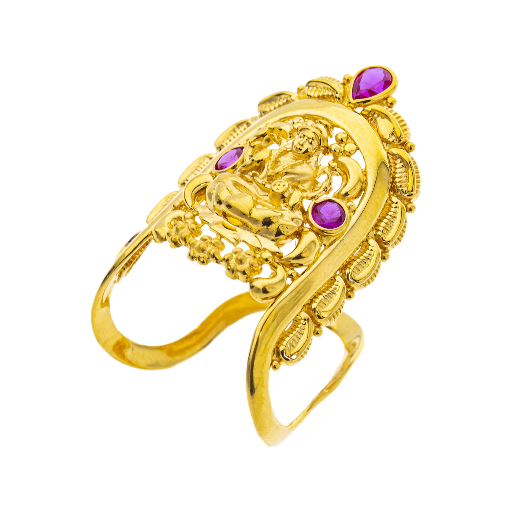 22K Yellow Gold Temple Vanki Ring w/ Ruby (4.5gm) – Virani Jewelers