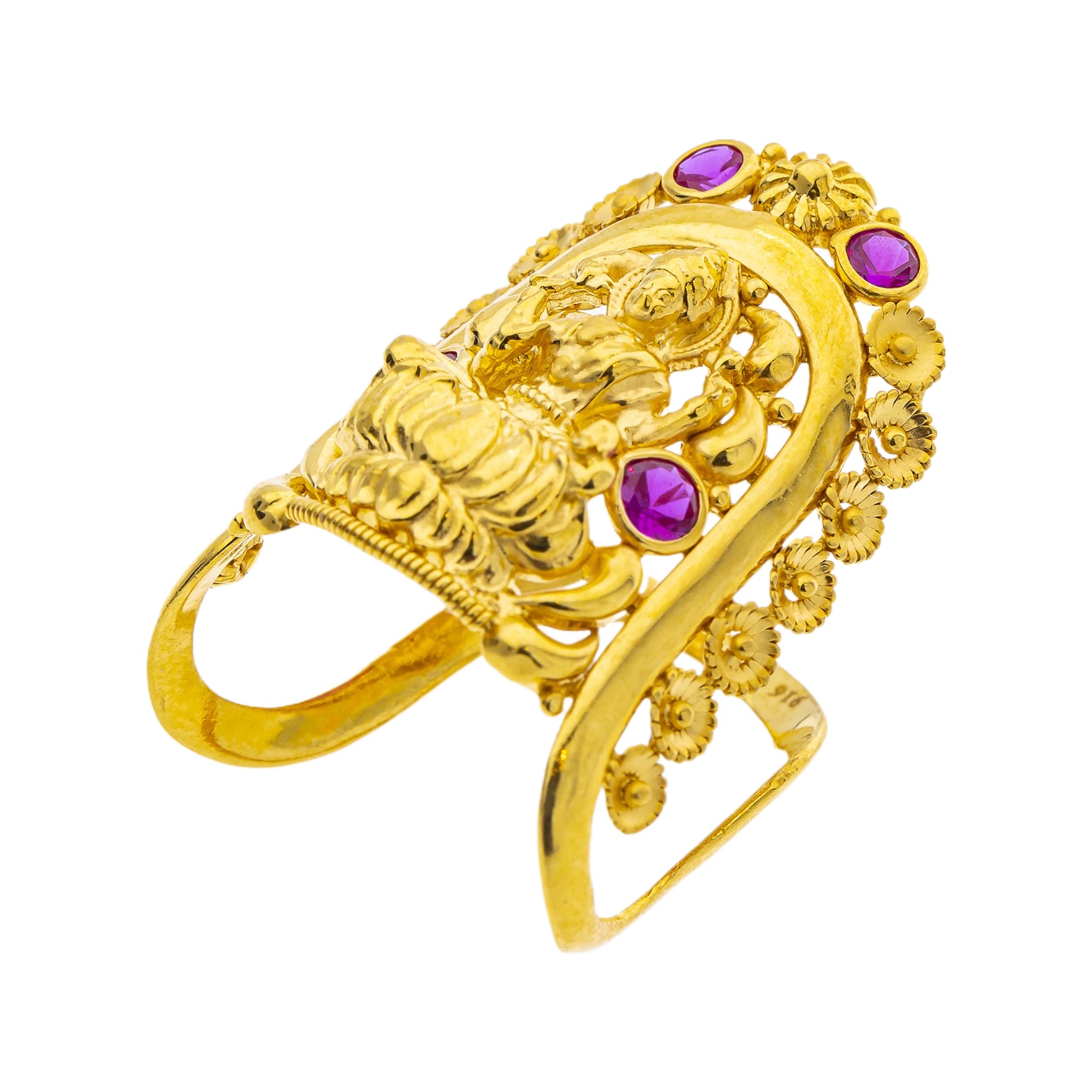 22K Yellow Gold Temple Vanki Ring w/ Ruby (5gm) – Virani Jewelers