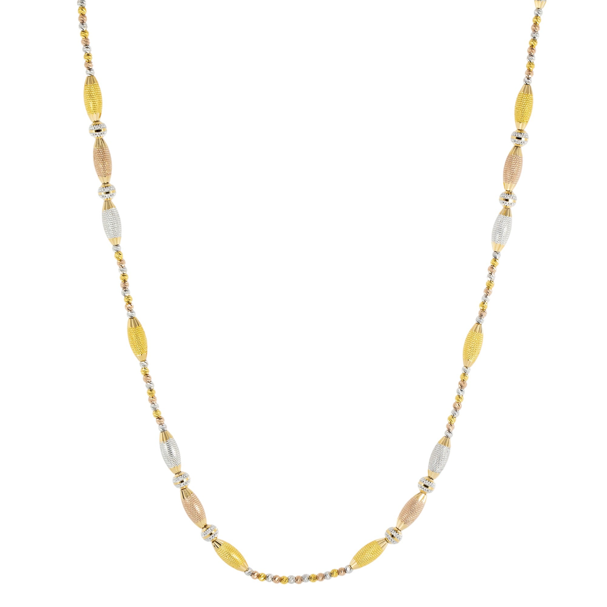 22K Multi-Tone Gold Beaded Chain (45.2gm) – Virani Jewelers