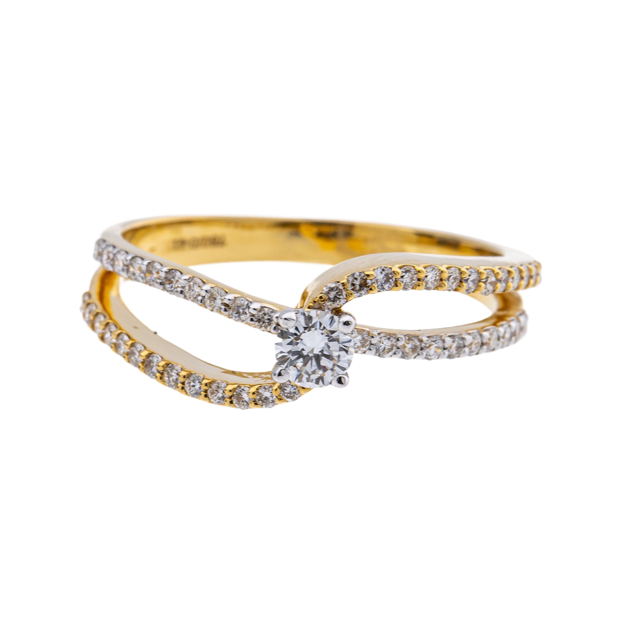 18K Yellow Gold & 0.41 Carat Diamond Ring in Size 6 (3.06gm) – Virani ...