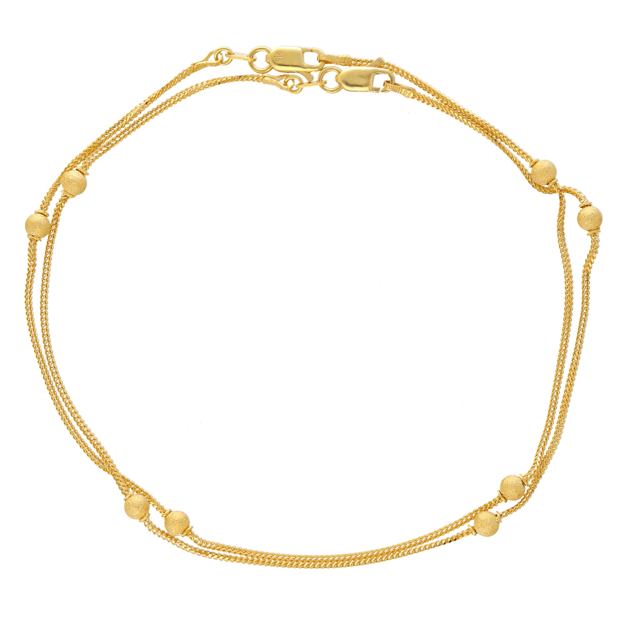 22K Yellow Gold Beaded Anklet Set (8.6gm) – Virani Jewelers