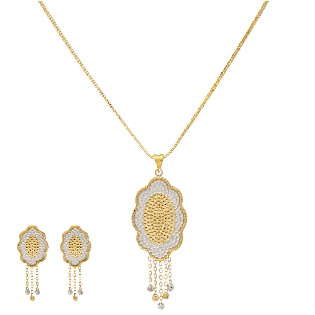 22K Multi-Tone Gold Pendant Set (12.7gm) – Virani Jewelers