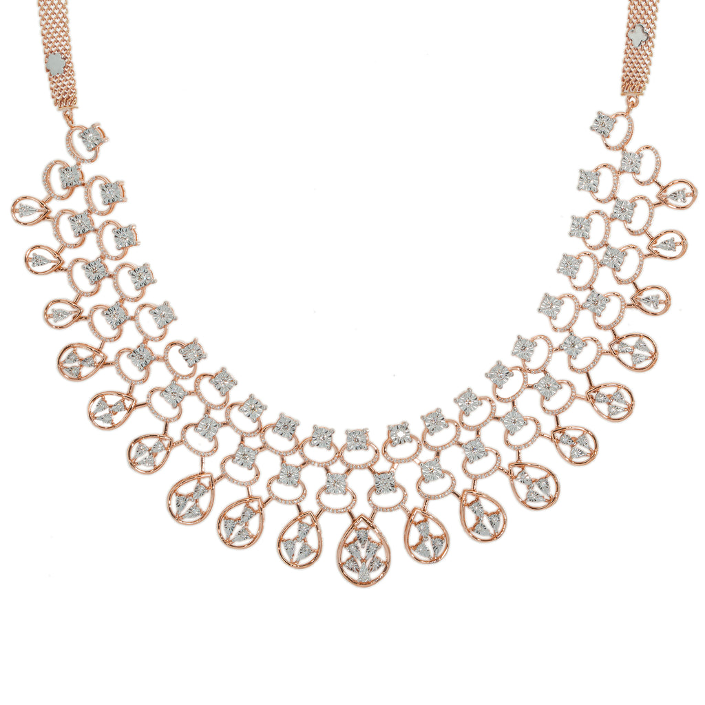 18K Rose Gold Necklace Set w/ 2.24ct Diamonds (58.9gm) – Virani Jewelers