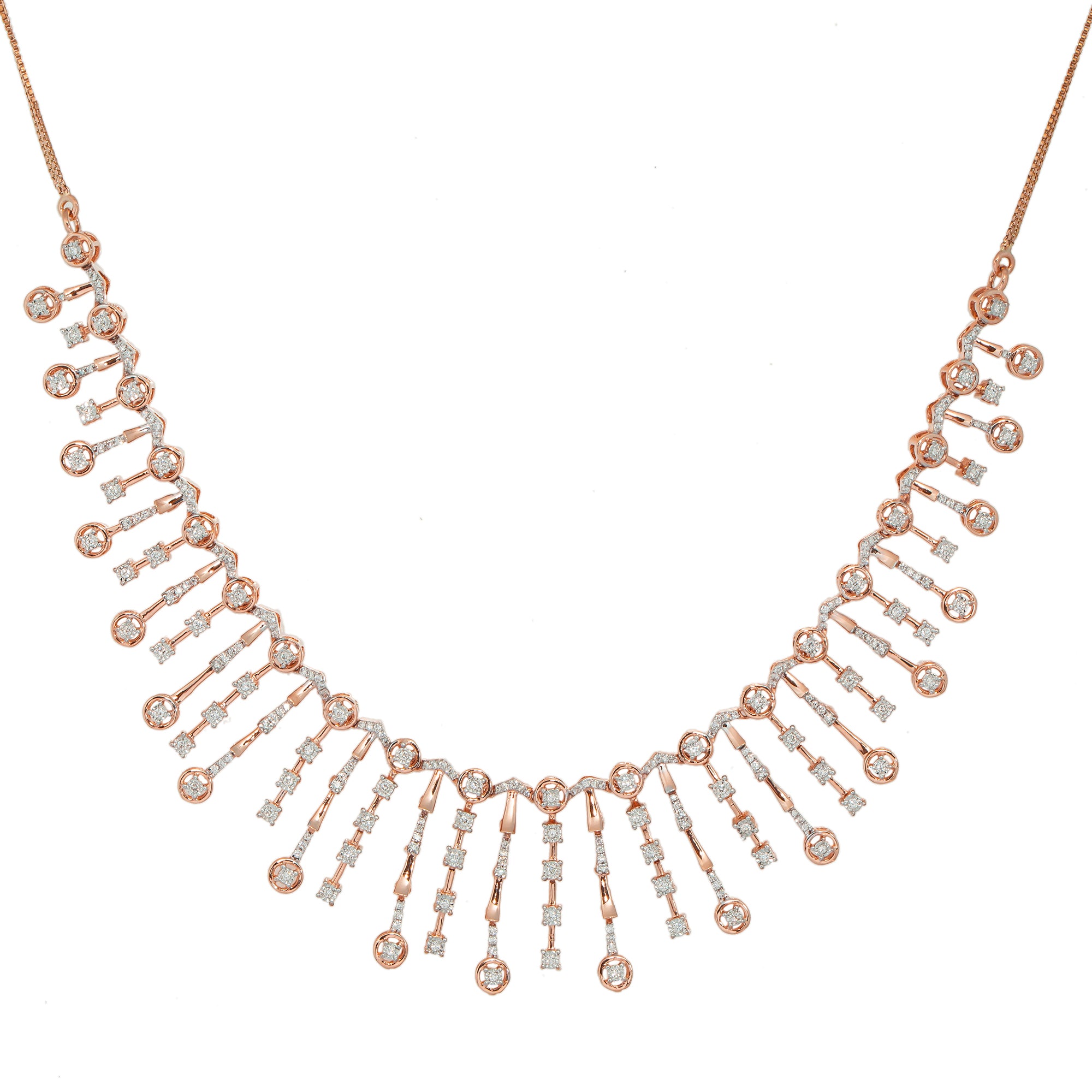 18K Rose Gold Necklace w 1.03ct Diamonds 23.4gm