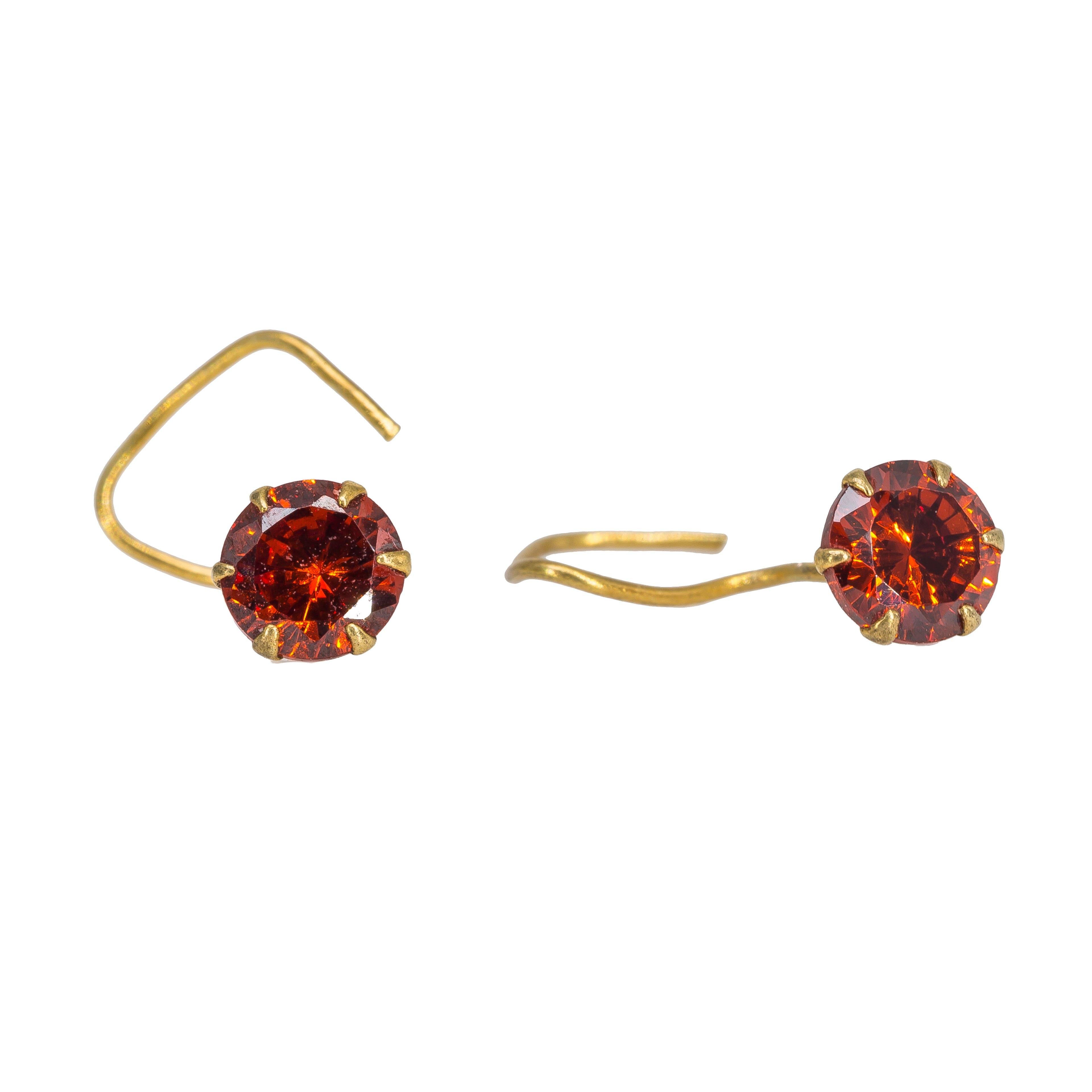 Ruby Nose Ring | 22K Gold Ruby Nose Stud | Virani Jewelers