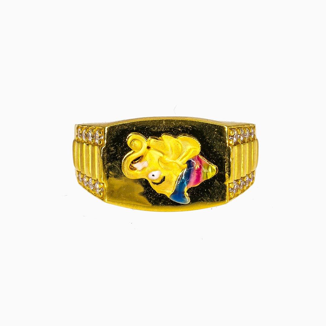 Ganesh Ring Design for Men - 22K Gold | Virani Jewelers