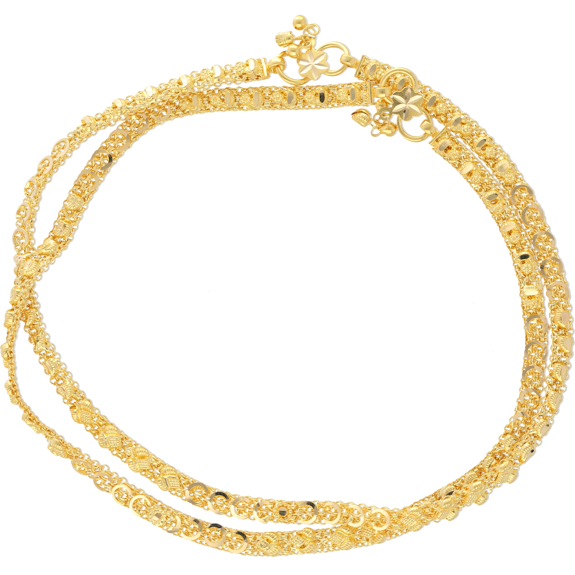 22K Yellow Gold Anklet Set of 2 (22.5gm) – Virani Jewelers
