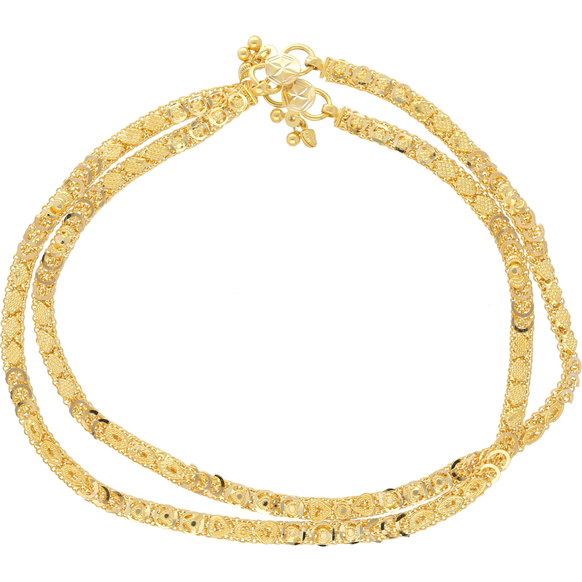 22K Yellow Gold Anklet Set of 2 (22.5gm) – Virani Jewelers