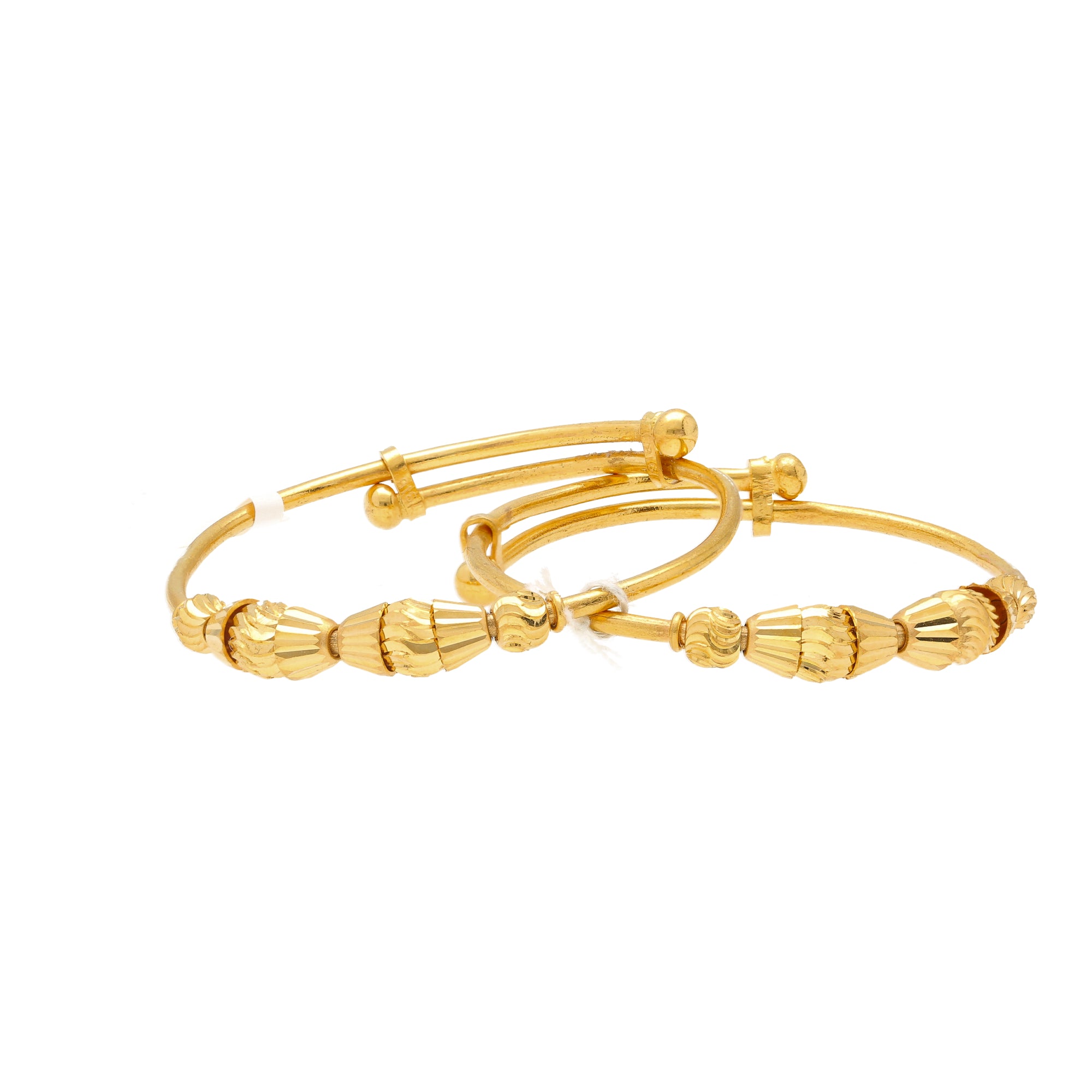 22K Gold Adjustable Kids Beaded Bangle Set (10.2gm) – Virani Jewelers